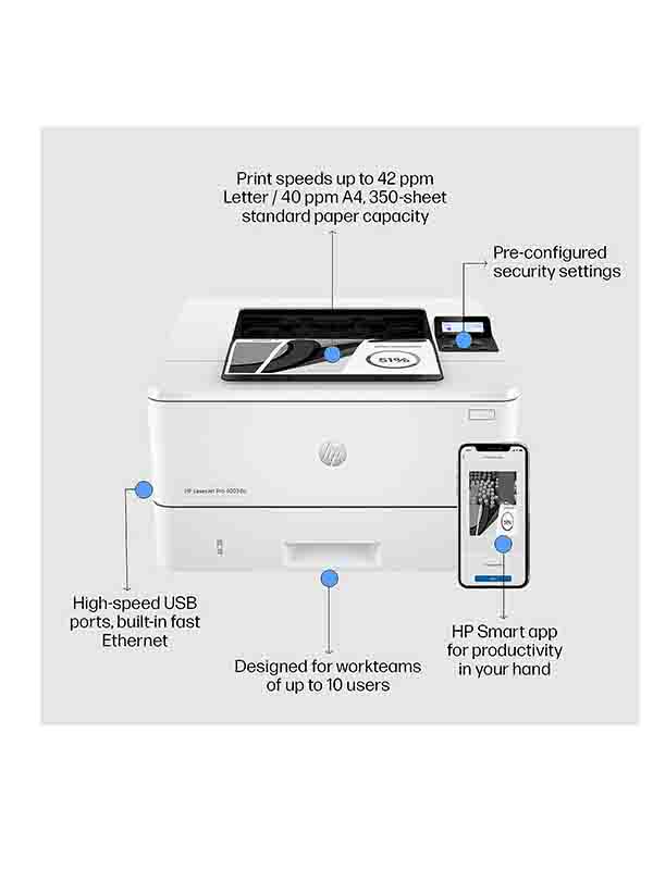 HP LaserJet Pro 4003DN Monochrome Printer 42ppm, Duplex | HP 4003DN ...